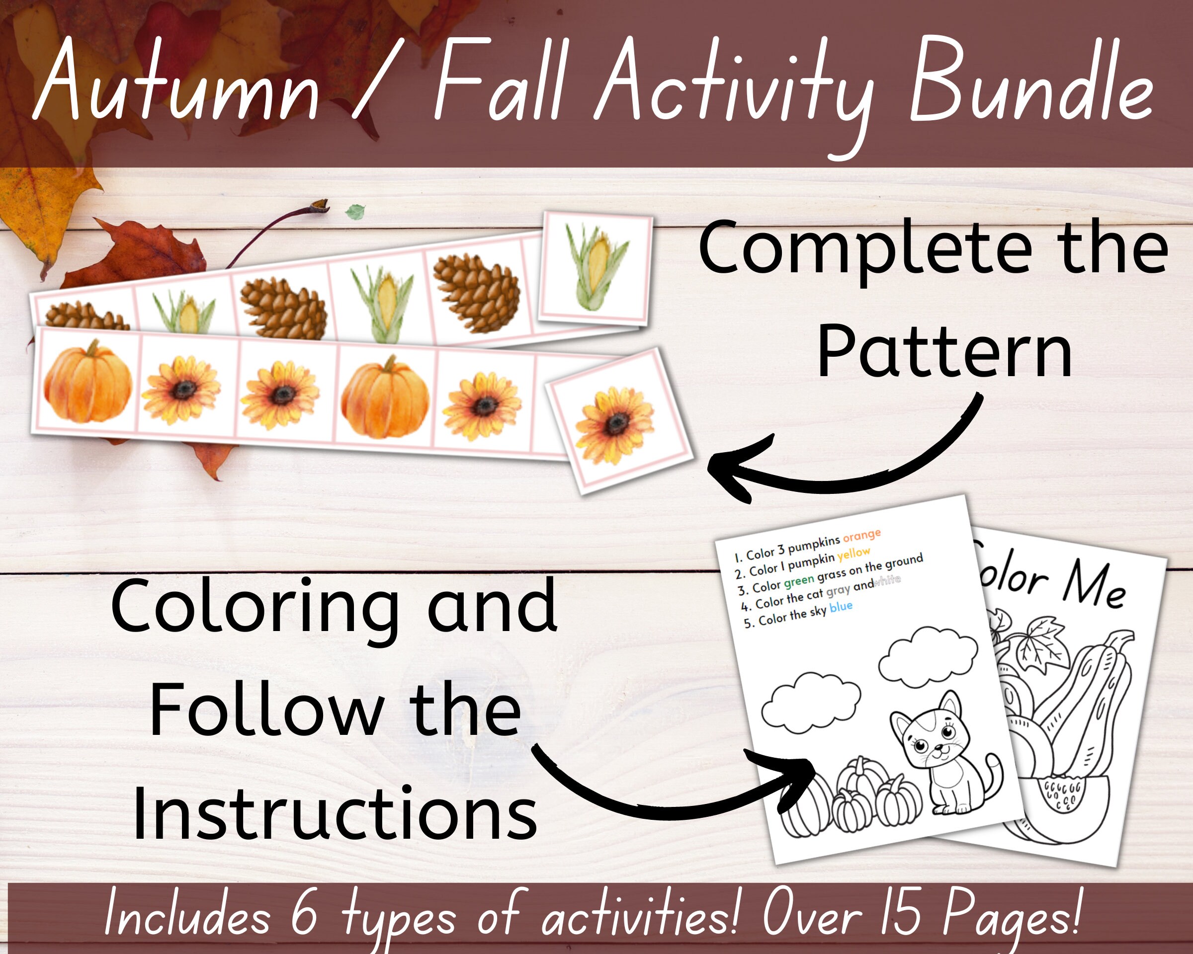 Autumn / Fall Activity Bundle Set, Hands on Learning, Montessori ...