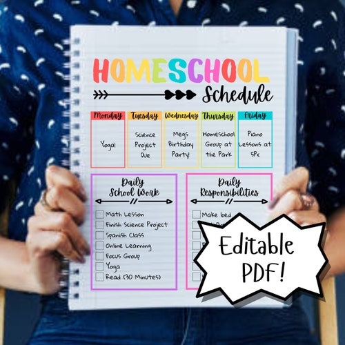 Homeschool Routine Record Log Tracker Sheet // Planner or - Etsy