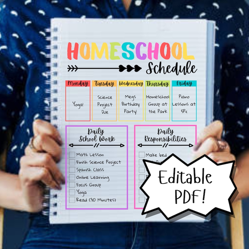 Homeschool Routine Record Log Tracker Sheet // Planner or Attendance ...