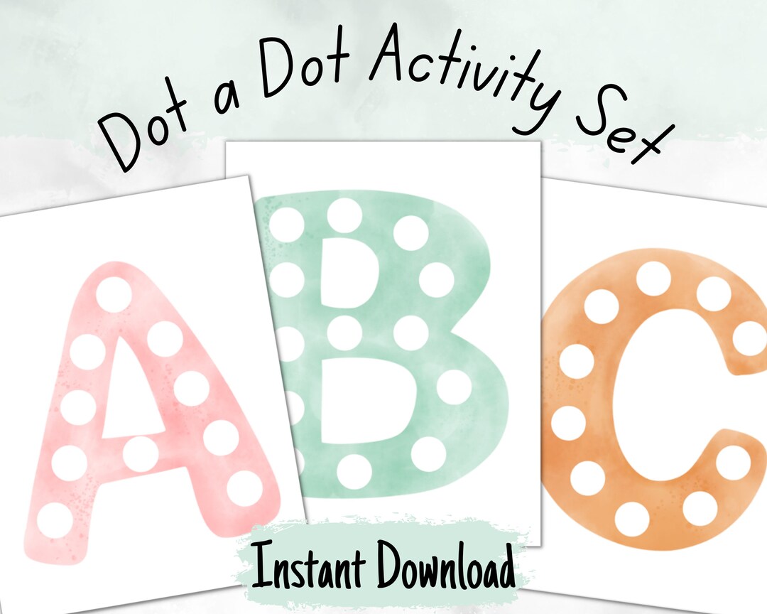 Alphabet Dot Markers, Dab Markers Preschool & Kindergarten Printable ...
