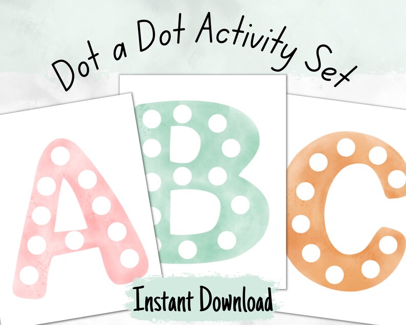 Alphabet Dot Markers, Dab Markers Preschool & Kindergarten Printable ...