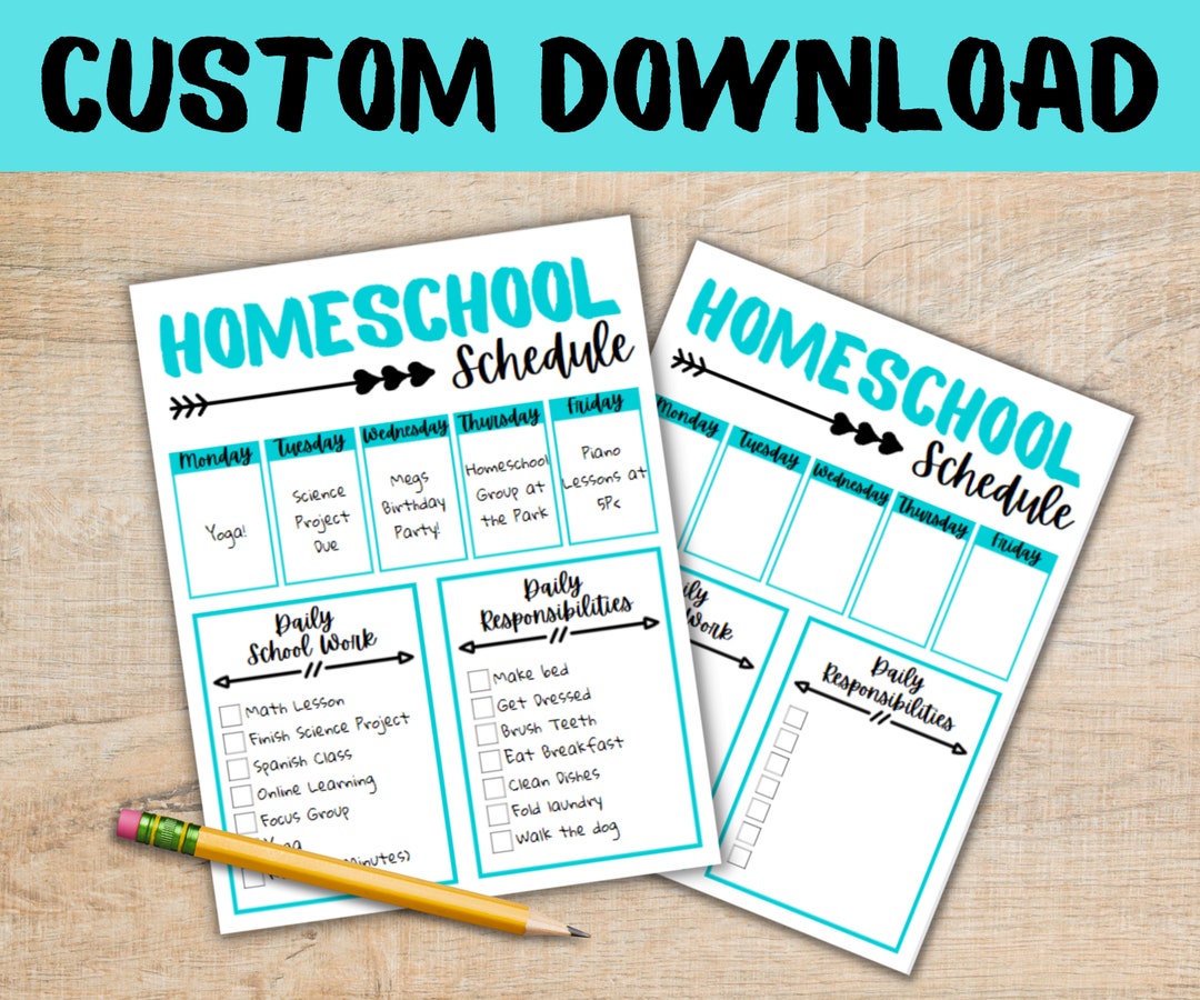 Homeschool Routine Record Log Tracker Sheet // Planner or Attendance ...