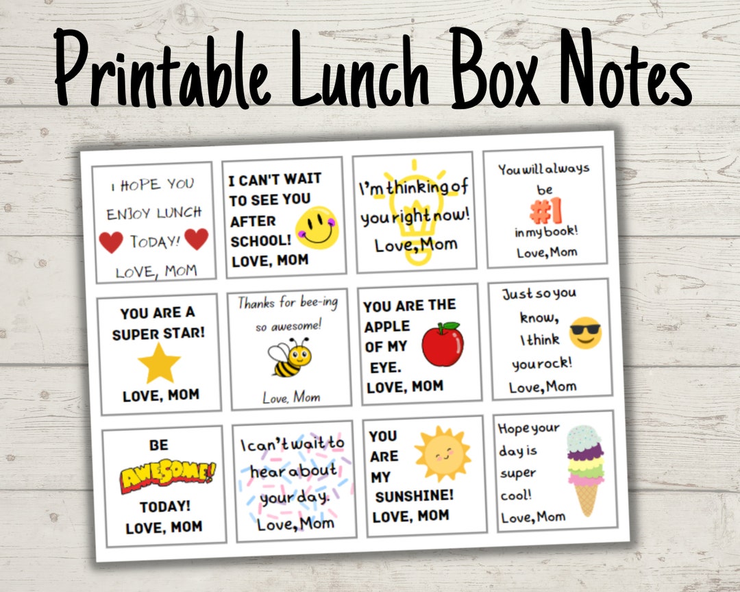 12ct Lunch Box Notes for Kids, Affirmation Cards for Kids, Kid's Cards ...