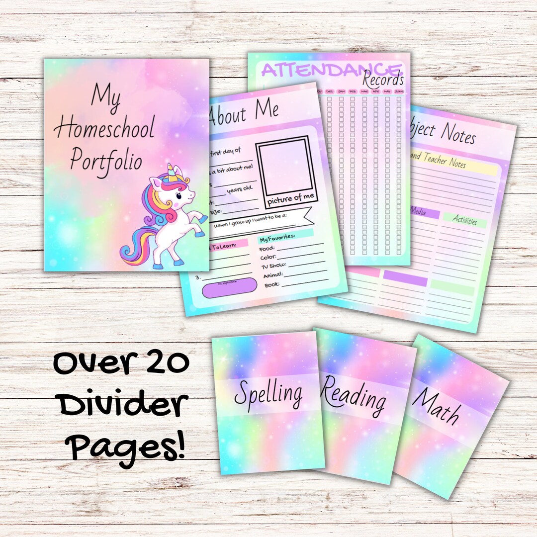 Homeschool Portfolio Bundle // Homeschool Attendance Tracker ...