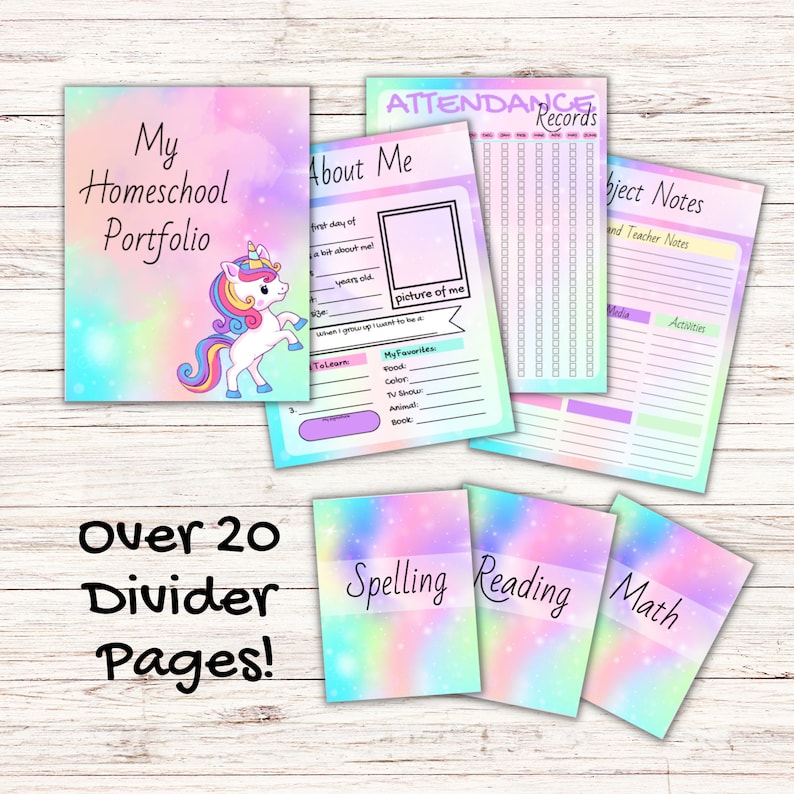 Homeschool Portfolio Bundle // Homeschool Attendance Tracker ...