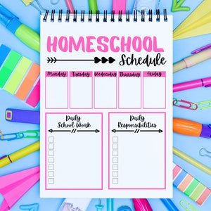 Homeschool Schedule // Homeschool Routine Record Log Tracker Sheet ...