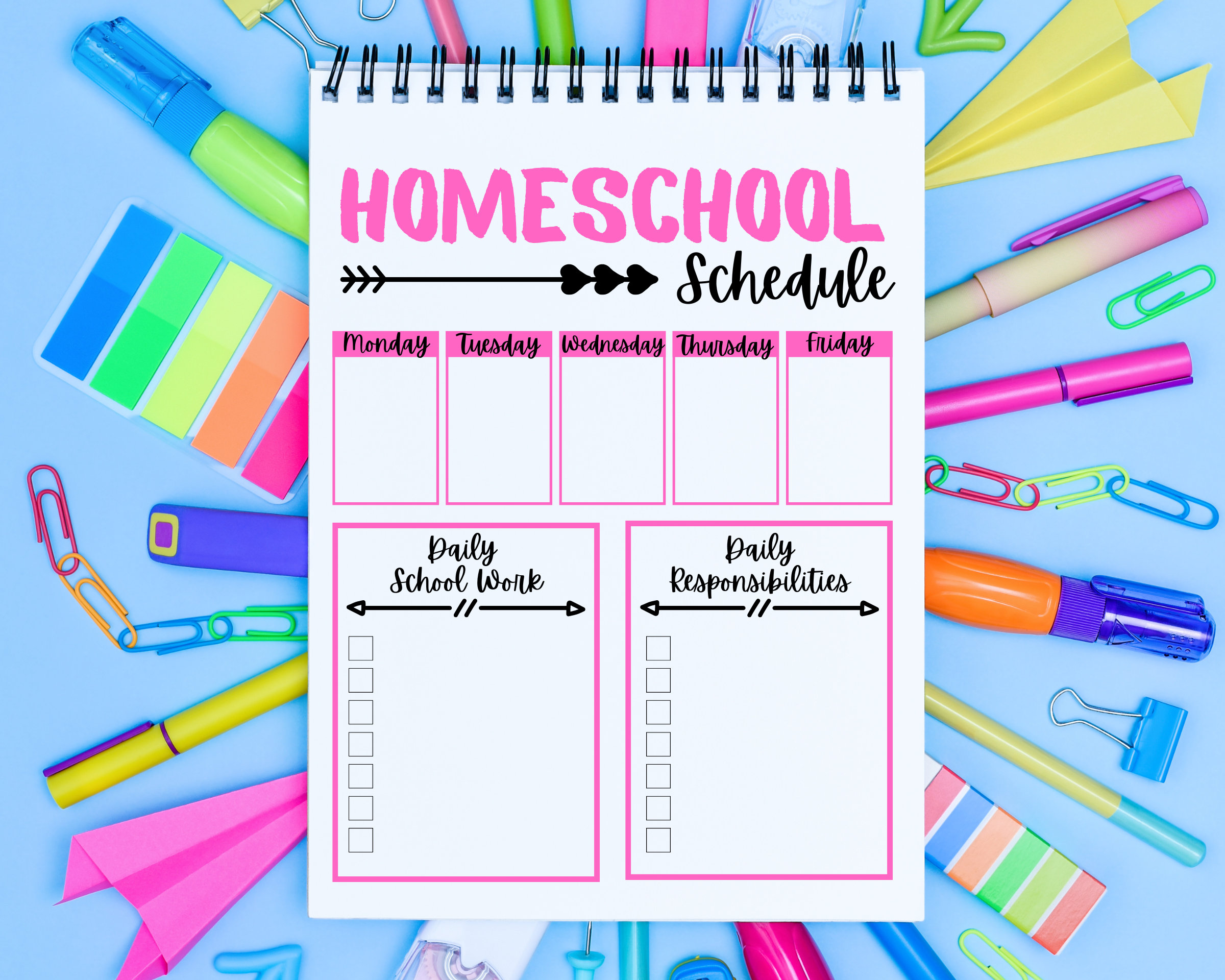 Homeschool Schedule // Homeschool Routine Record Log Tracker Sheet ...