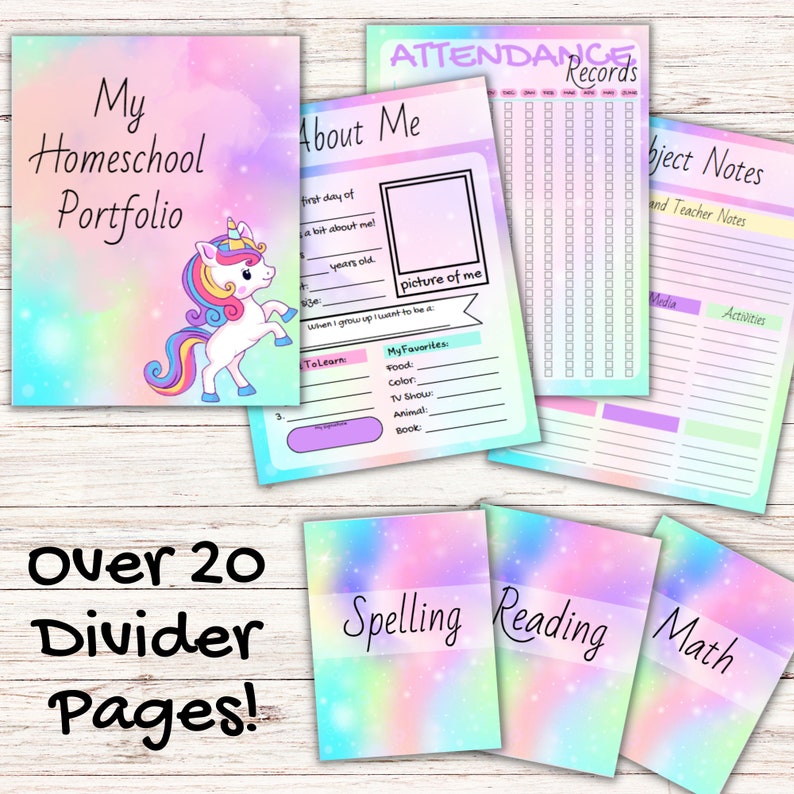 Homeschool Portfolio Bundle // Homeschool Attendance Tracker ...