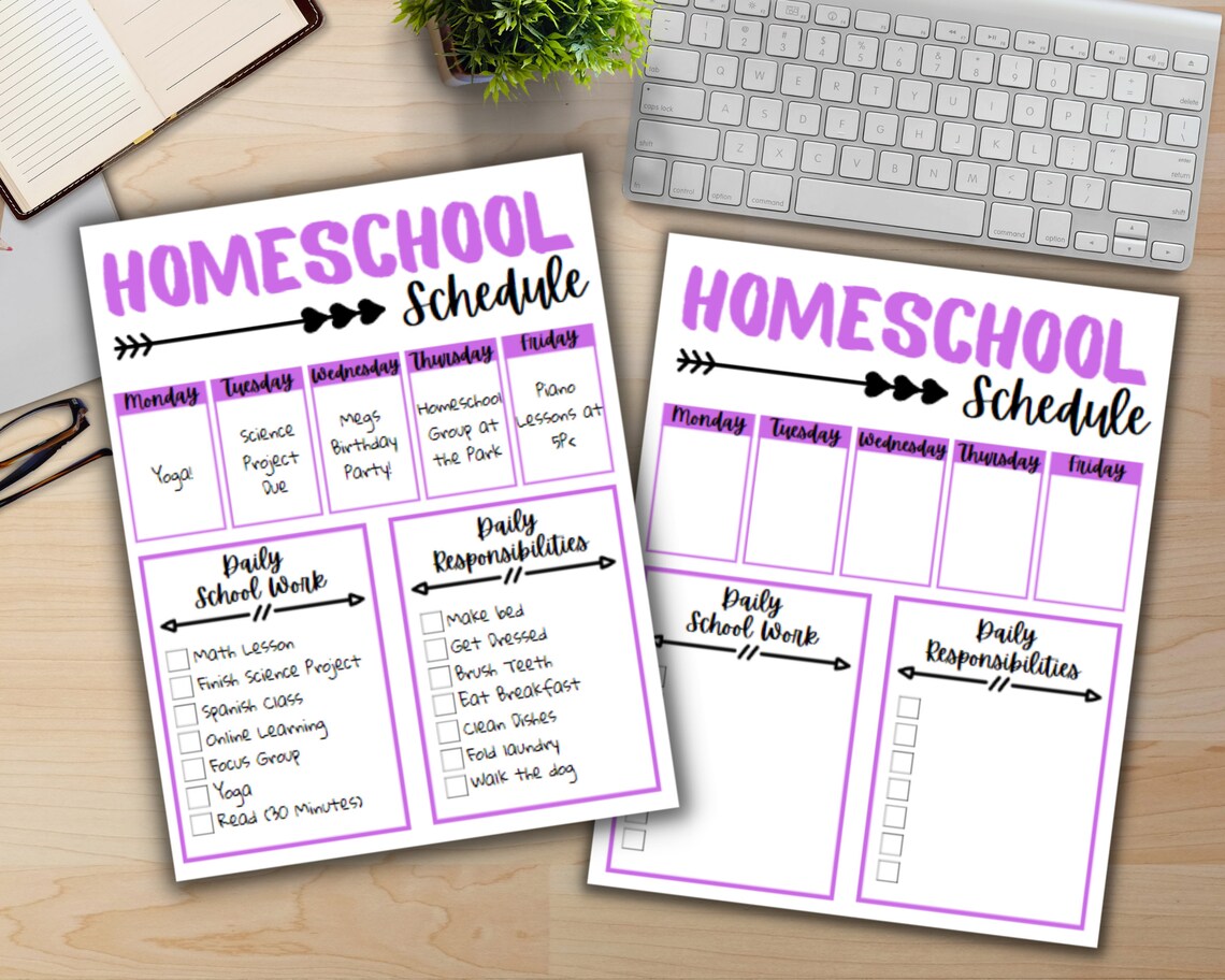 Homeschool Routine Record Log Tracker Sheet // Planner or Attendance ...