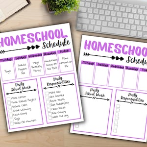 Homeschool Routine Record Log Tracker Sheet // Planner or Attendance ...