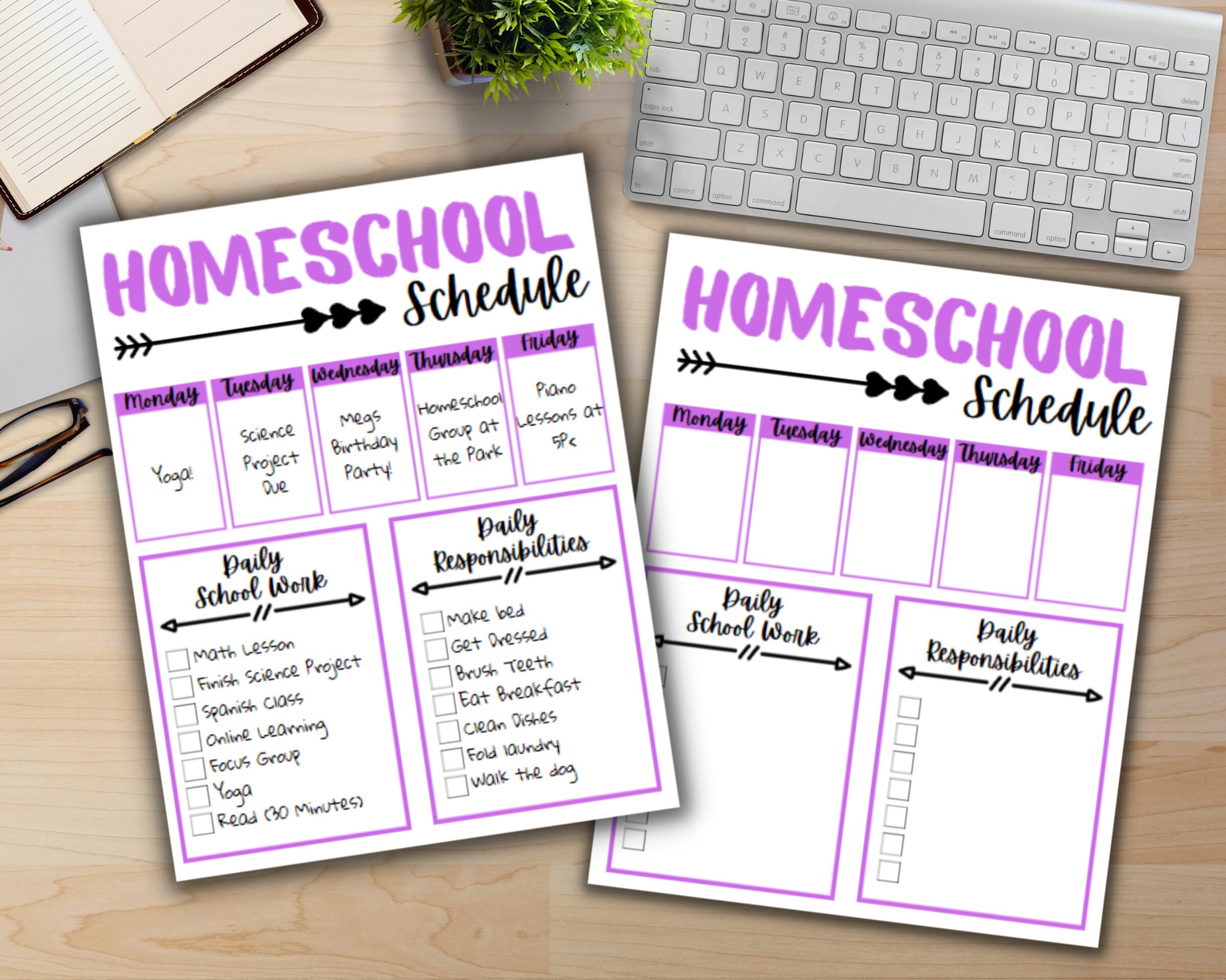 Homeschool Routine Record Log Tracker Sheet // Planner or Attendance ...