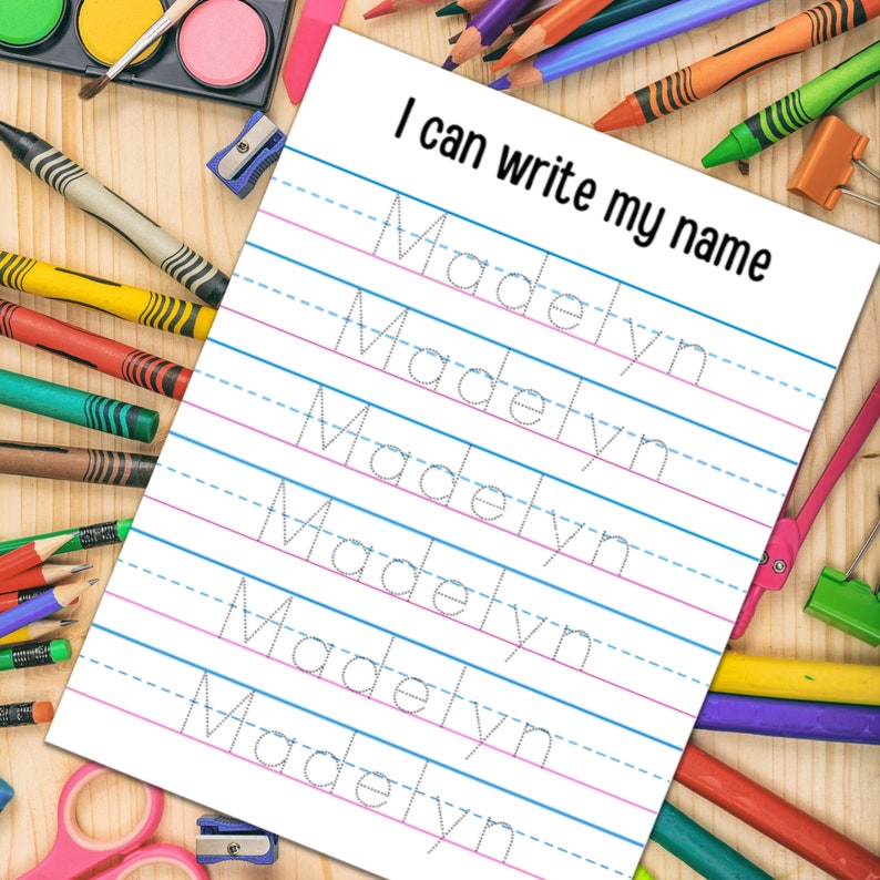 CUSTOM Handwriting Worksheet, Personalize Name Tracing Template ...