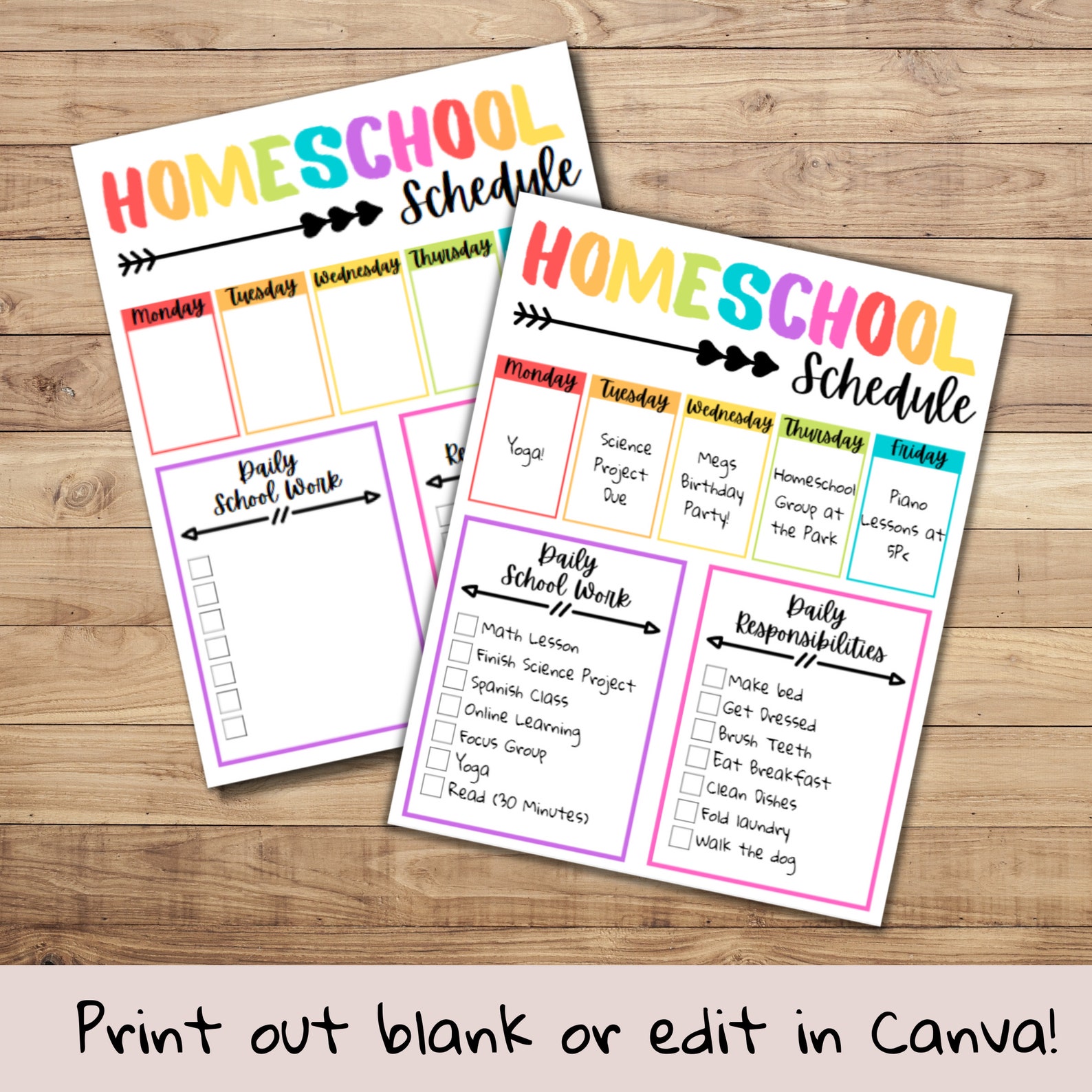 Homeschool Routine Record Log Tracker Sheet // Planner or Attendance ...