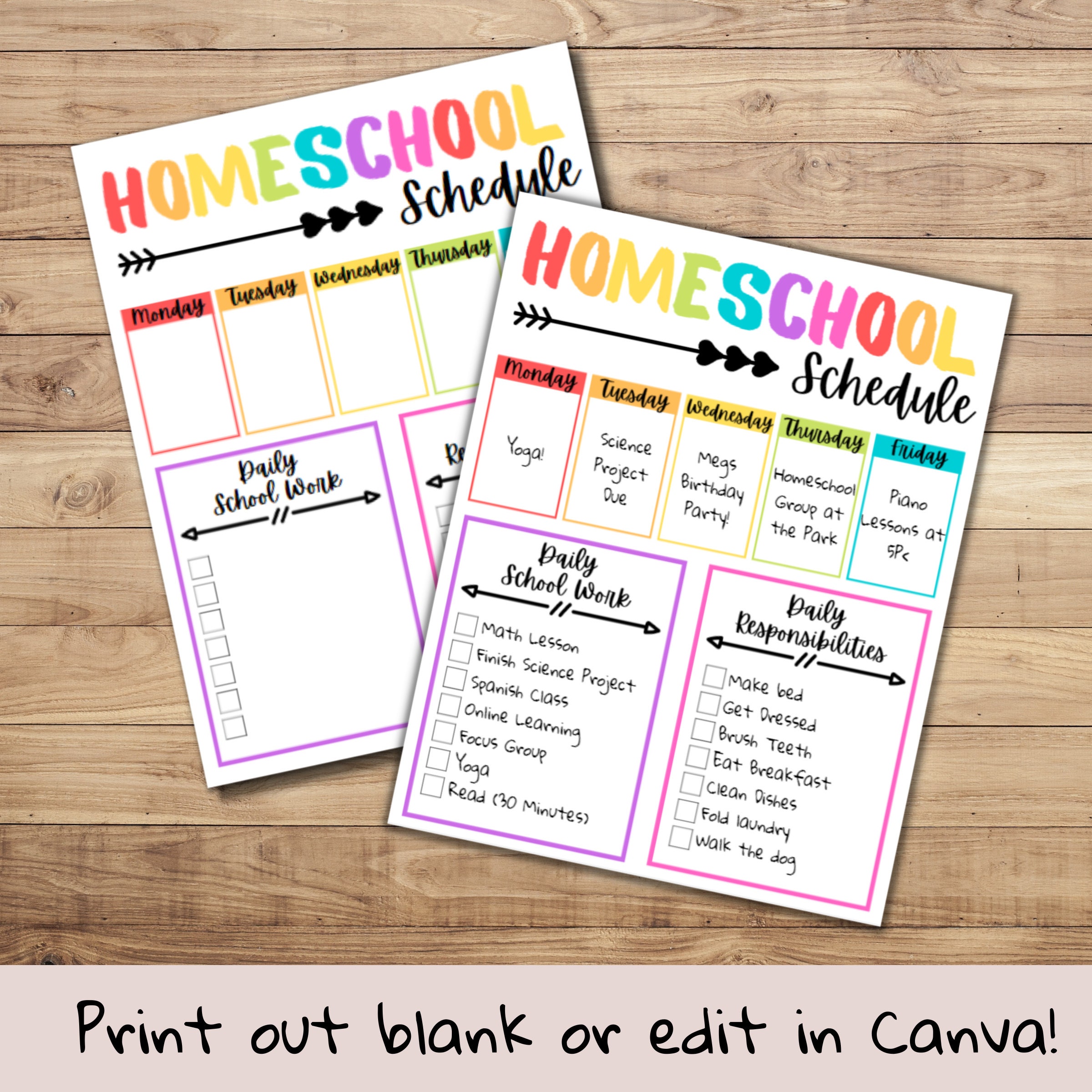 Homeschool Routine Record Log Tracker Sheet // Planner or Attendance ...