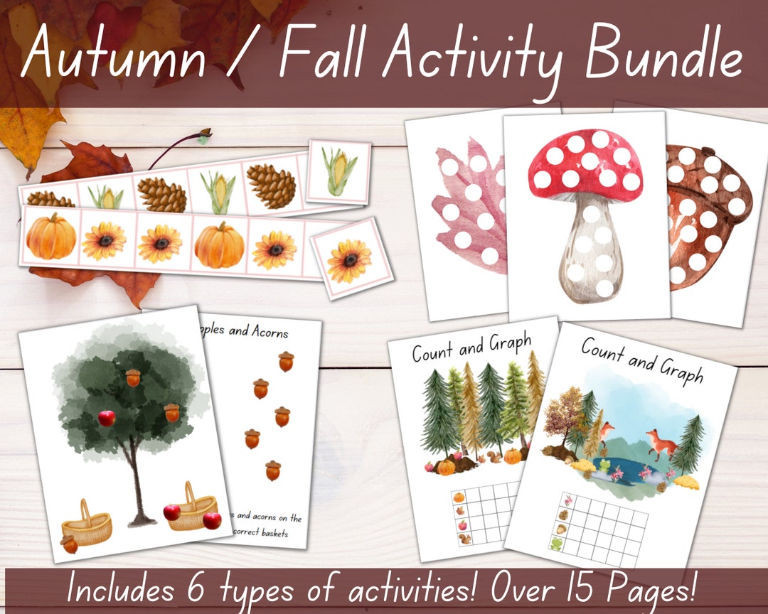 Autumn / Fall Activity Bundle Set, Hands on Learning, Montessori ...