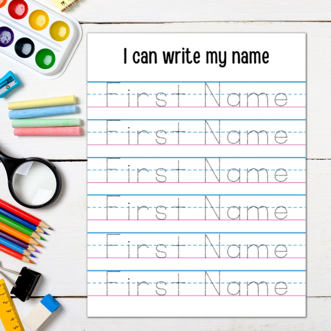 CUSTOM Handwriting Worksheet, Personalize Name Tracing Template ...