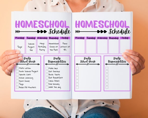 Homeschool Routine Record Log Tracker Sheet // Planner or - Etsy