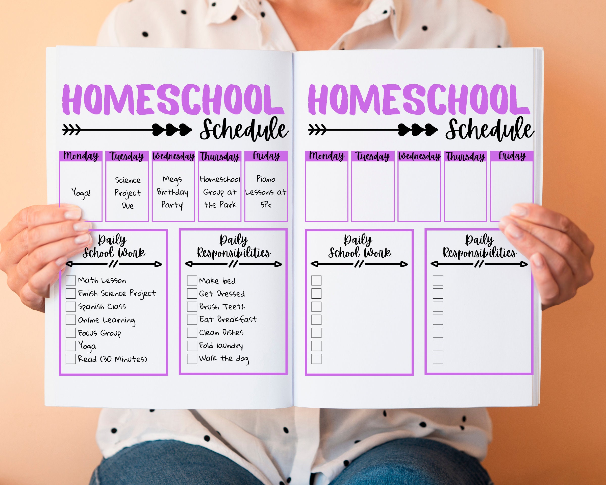 Homeschool Routine Record Log Tracker Sheet // Planner or Attendance ...