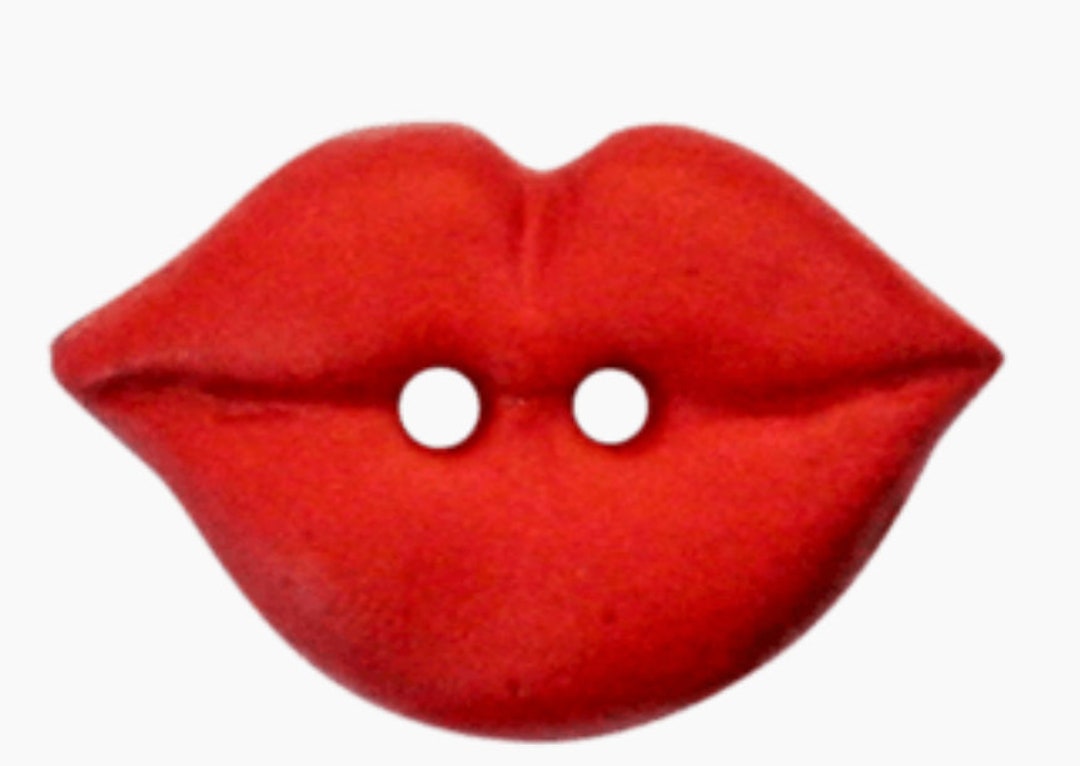 Button LIPS, Red Lip Button, Rare Find - Etsy