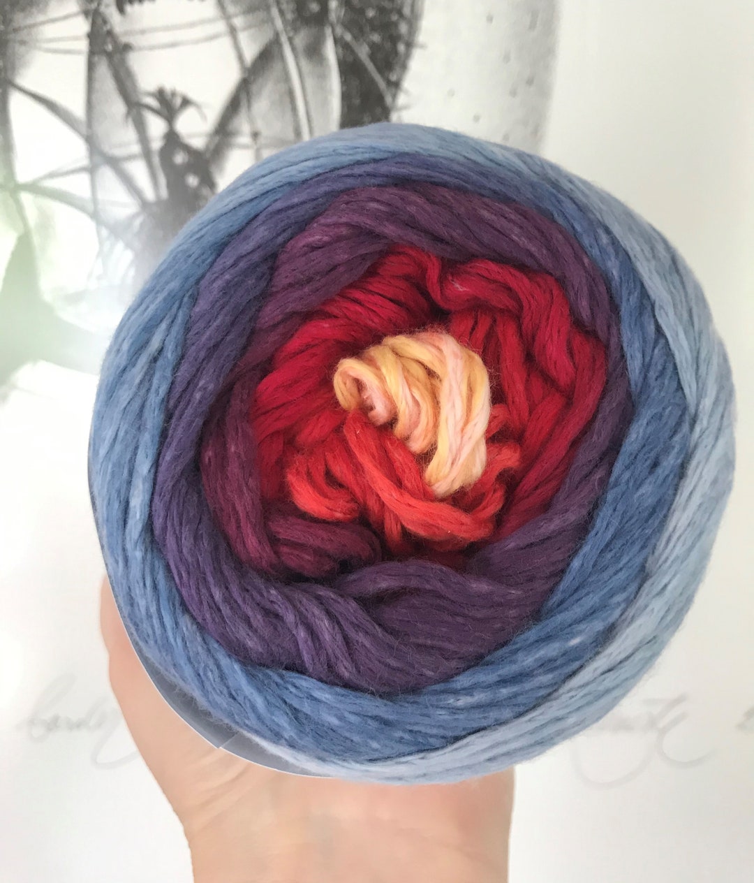 Gradient Cotton Yarn, Soft DK Knitting Yarn, 100g/230m, 3.6 Oz/251 ...