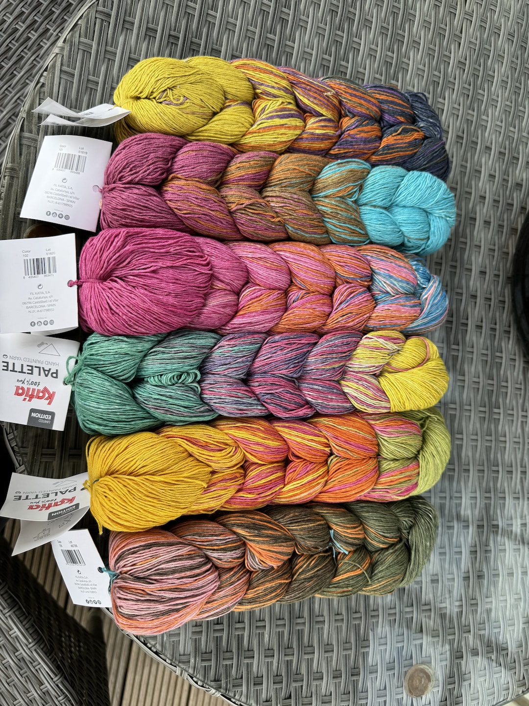 Degrade Cotton Yarn, 7 Colorways, 100% Cotton, Knitting Yarn ...