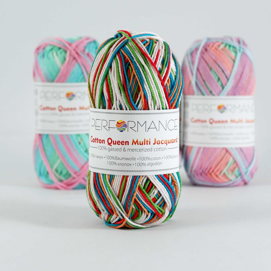 Soft Multi-color Cotton Yarn, 6 COLORS, 50g/125m, 1.75 Oz./131 Yards ...