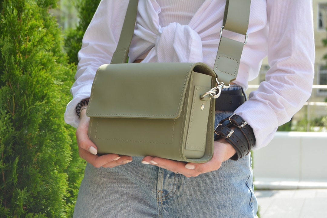 Cute Leather Flap Bag With Long Crossbody Strap, Gift for Women ...
