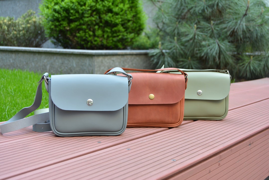 Handcrafted Minimalist Leather Purses Crossbody, Cute Small Leather ...