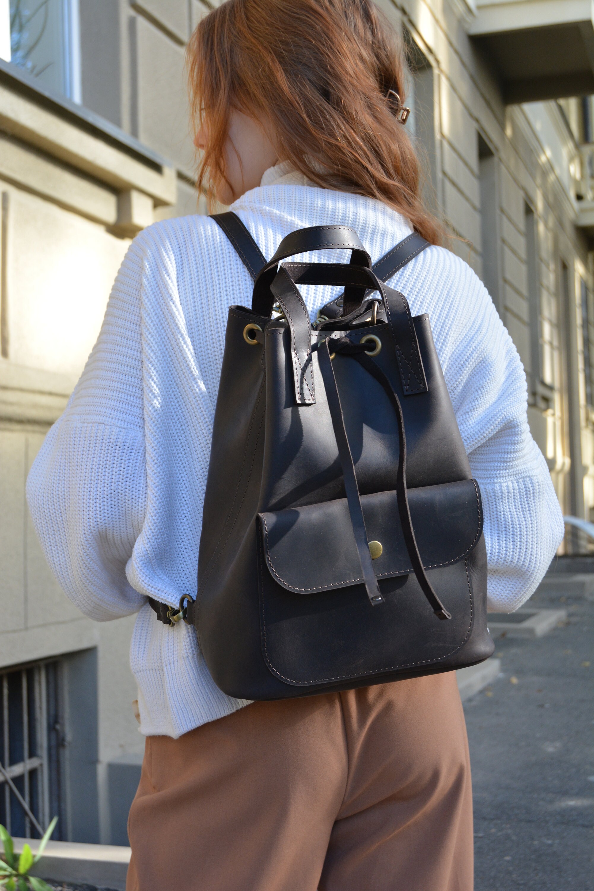 Custom Leather Laptop Backpack Women, Personalized Backpack, Gift for ...
