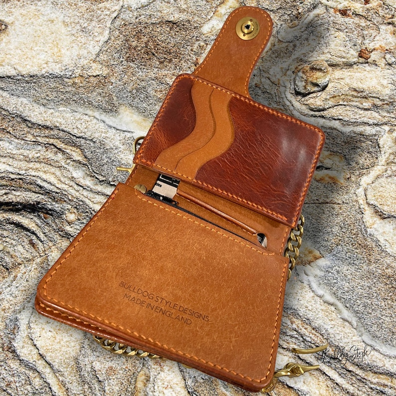 Full Grain Handmade Leather biker Style Wallet and Chain - Etsy UK
