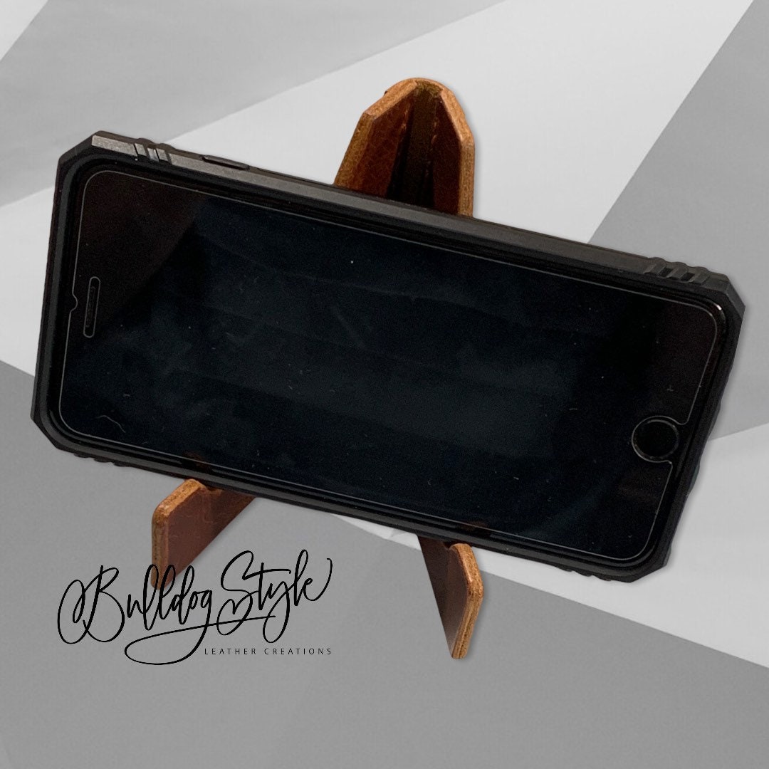 Handmade Leather Mobile Phone Stand - Etsy