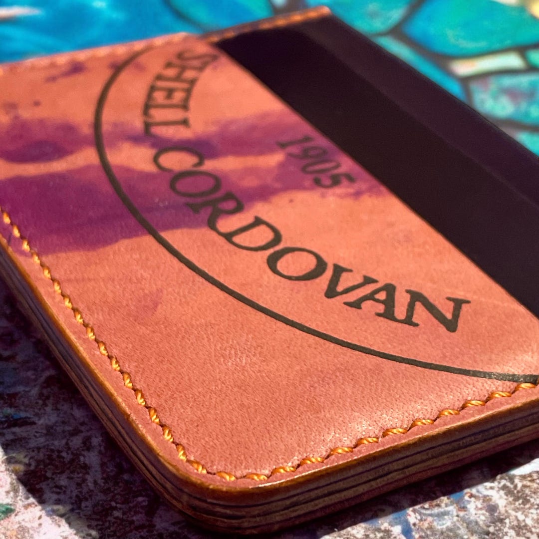Handmade Horween Shell Cordovan Card Wallet in “ultraviolet” With ...