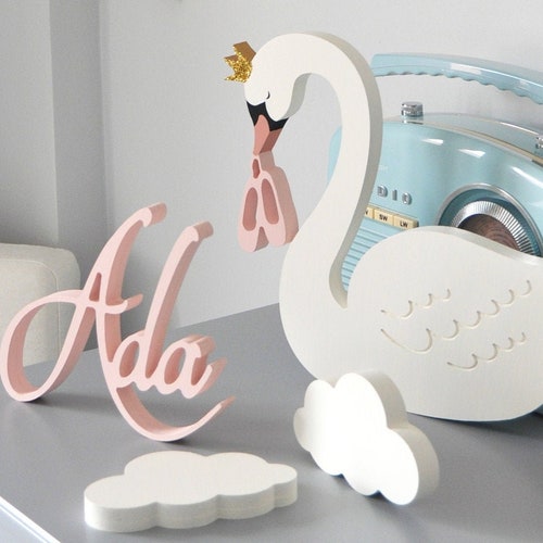 Swan Princess With Ballet Shoes swan Nursery Decor - Etsy