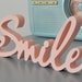 Smile Wooden Sign Nursery Wall Decor - Powder Pink Color - Best Gift ...