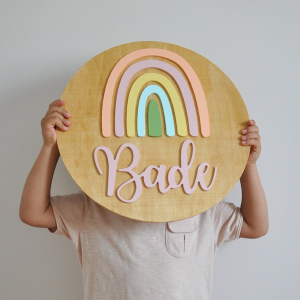 Rainbow Baby Name Sign - Etsy