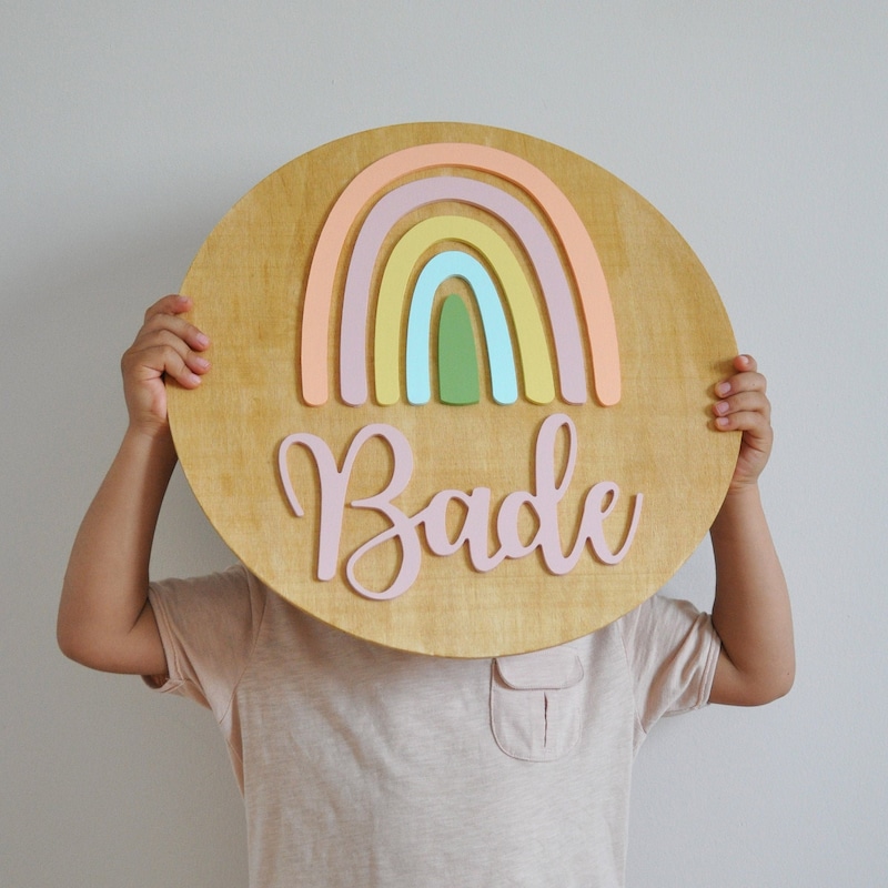 Rainbow Name Sign - Etsy