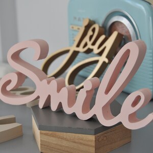 Smile Wooden Sign Nursery Wall Decor - Powder Pink Color - Best Gift ...