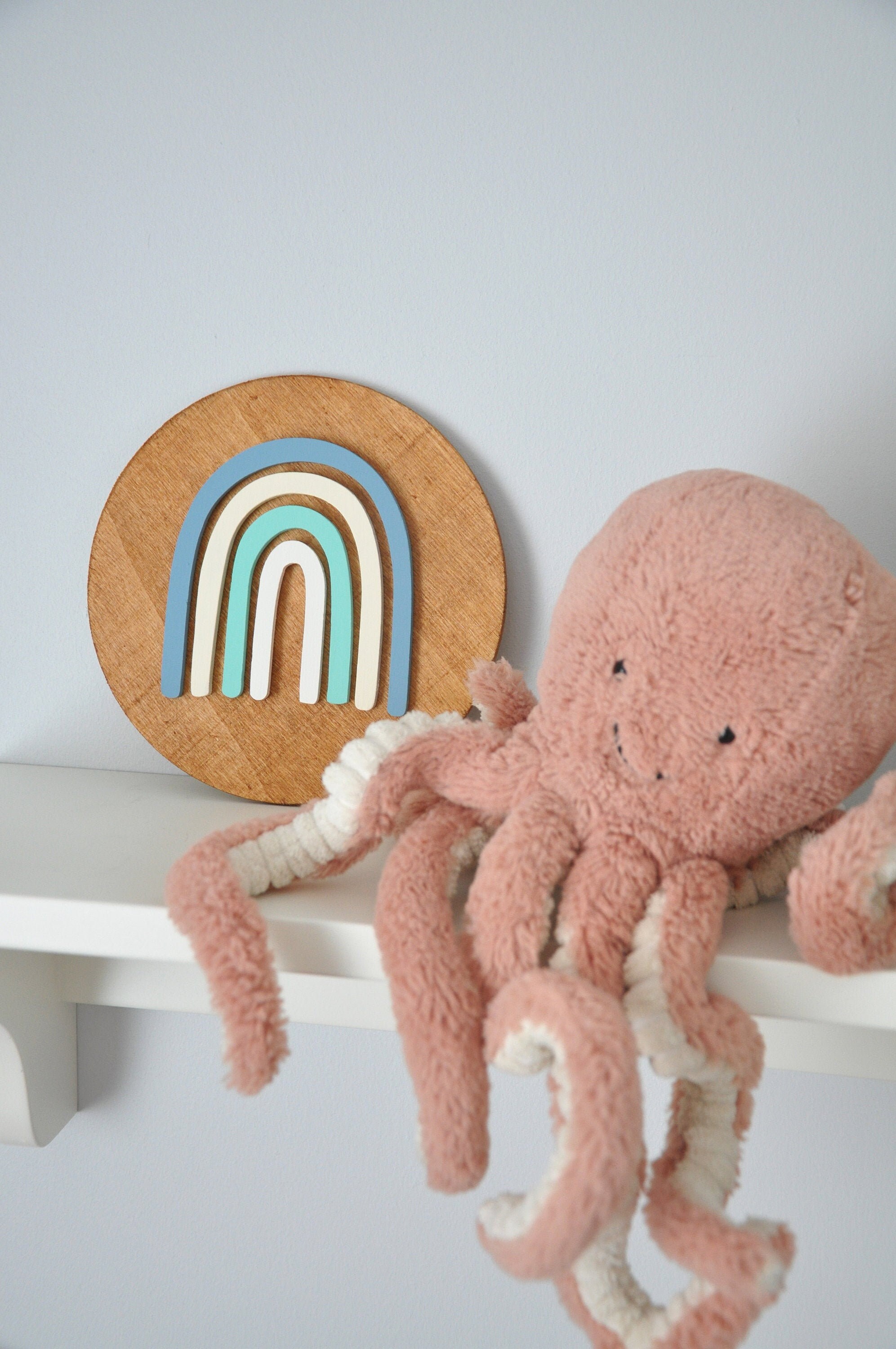 Boho Blue Rainbow Nursery Decor Baby Gift || Newborn Photo Prob || Baby ...
