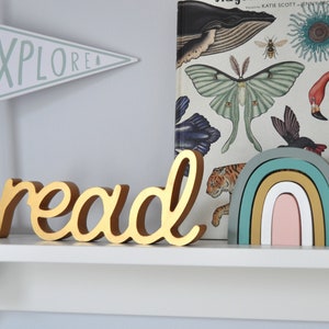 Read Wooden Sign Nursery Wall Decor - Metallic Gold Color - Best Gift ...