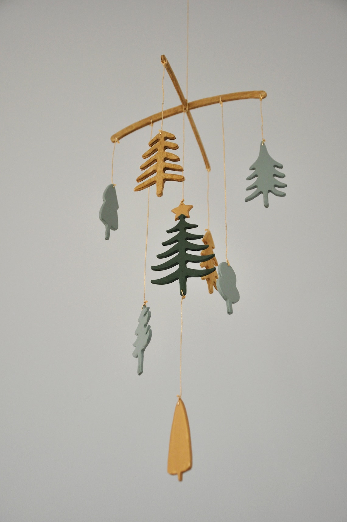 Christmas Home Decor Handmade Pine Tree Mobile Nursery | Etsy