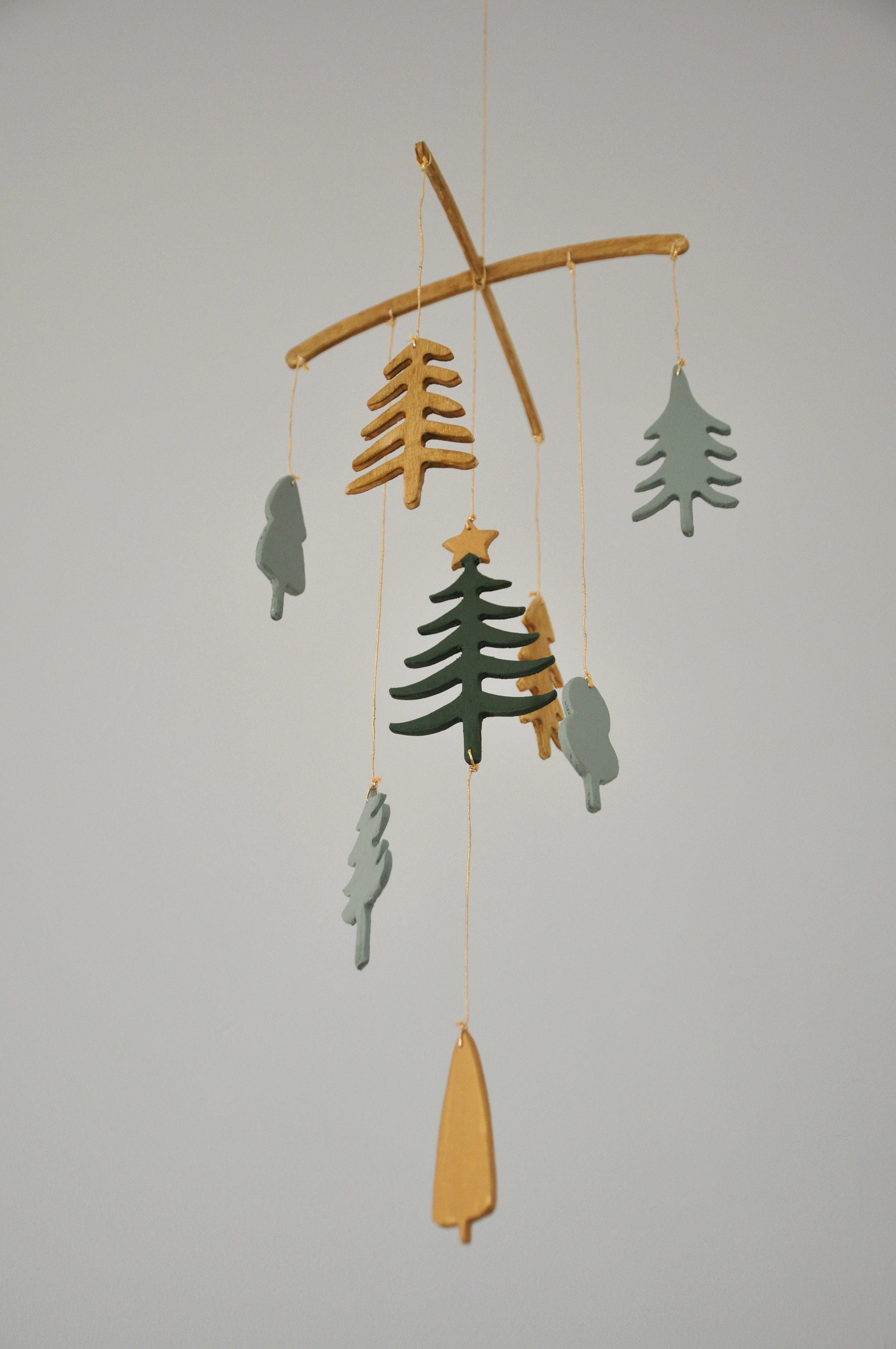 Christmas Home Decor Handmade Pine Tree Mobile | Nursery Decoration ...