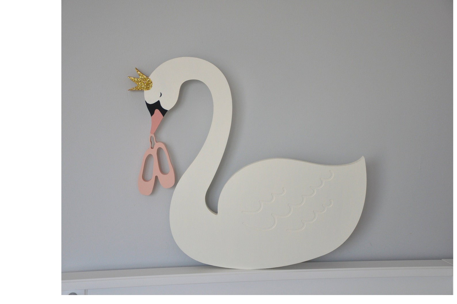 Swan Princess with Ballet Shoes Swan Nursery Decor | Etsy