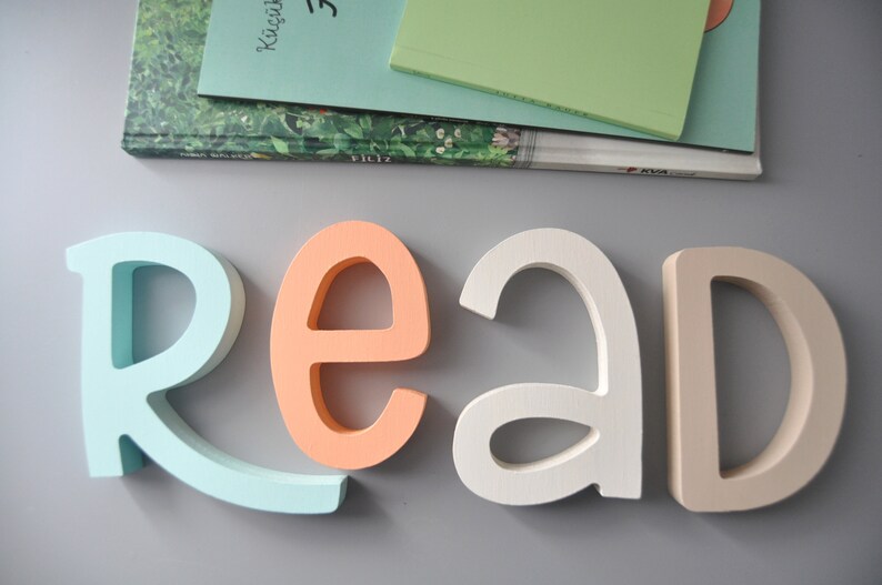 Read Wooden Letters Nursery Wall Decor - Pastel Colorful Letters - Best ...