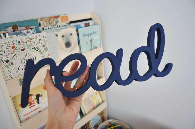 Read Wooden Sign Nursery Wall Decor Navy Color - Etsy