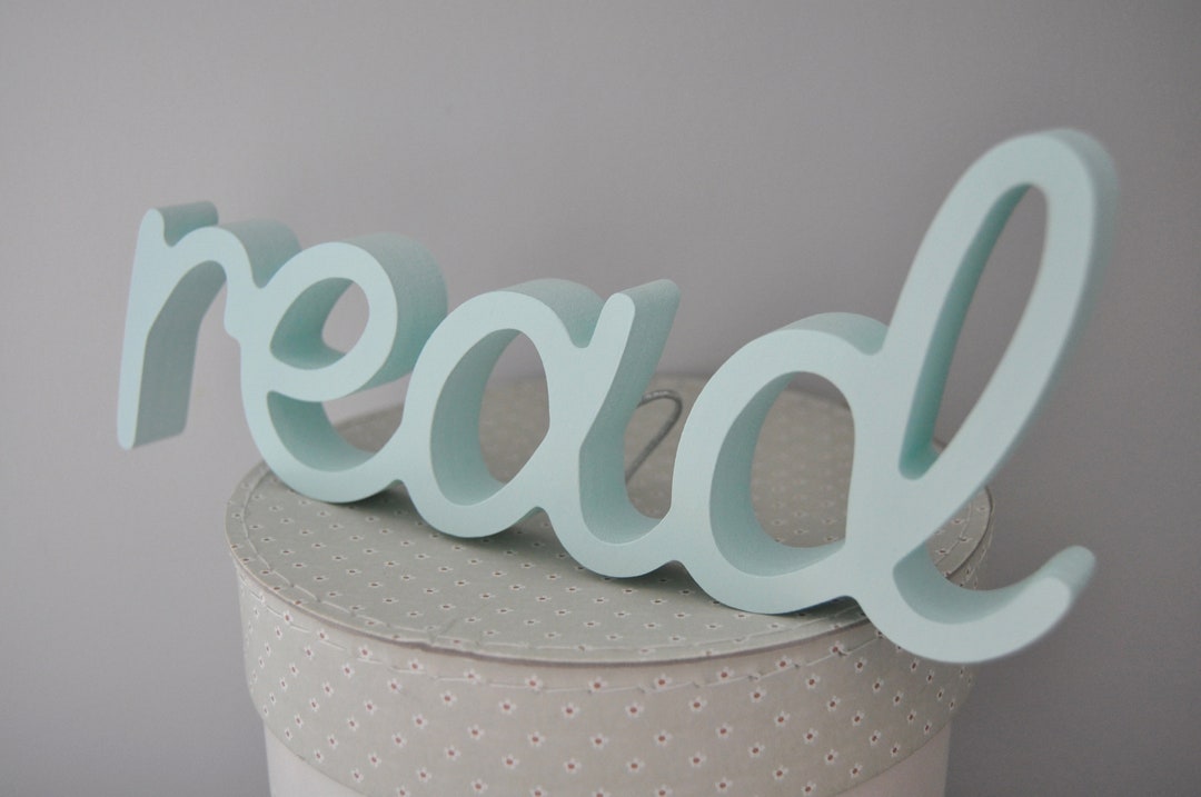 Read Wooden Sign Nursery Wall Decor - Bluish Mint Color - Etsy