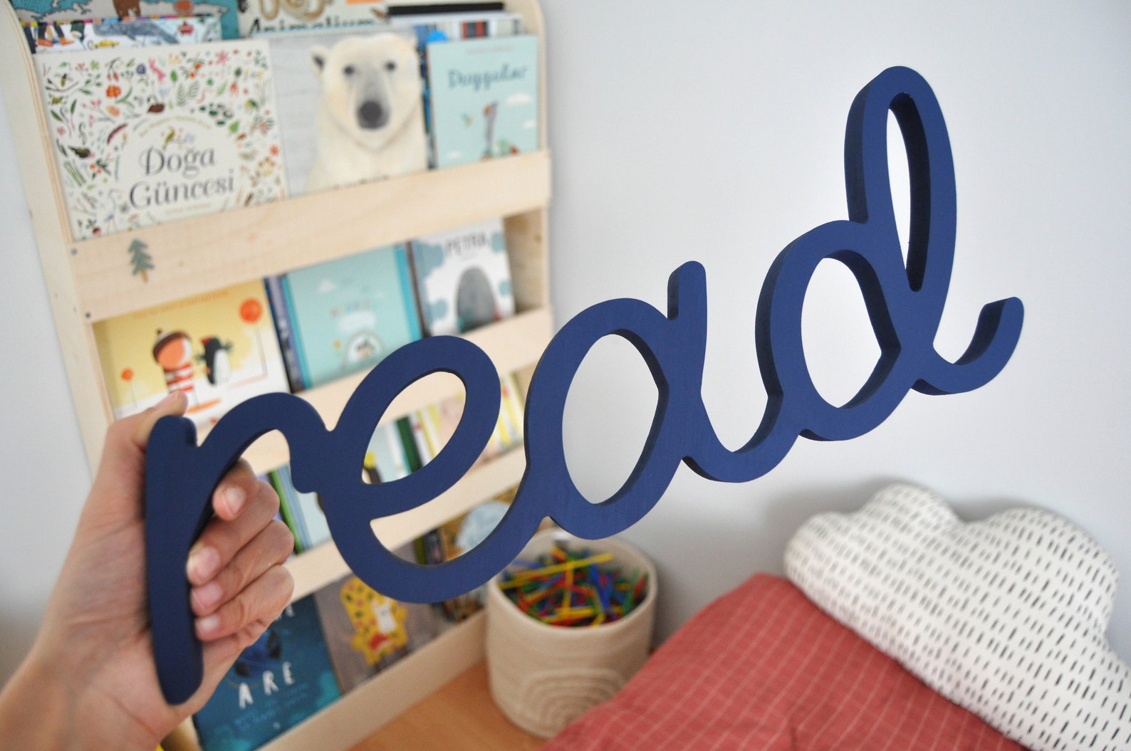 Read Wooden Sign Nursery Wall Decor Navy Color - Etsy