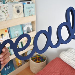 Read Wooden Sign Nursery Wall Decor - Navy Color - Etsy