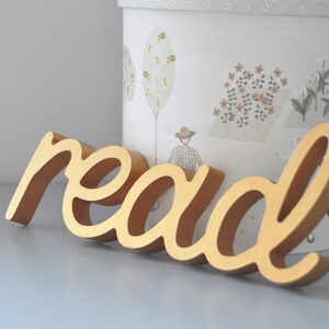 Read Wooden Sign Nursery Wall Decor - Metallic Gold Color - Best Gift ...