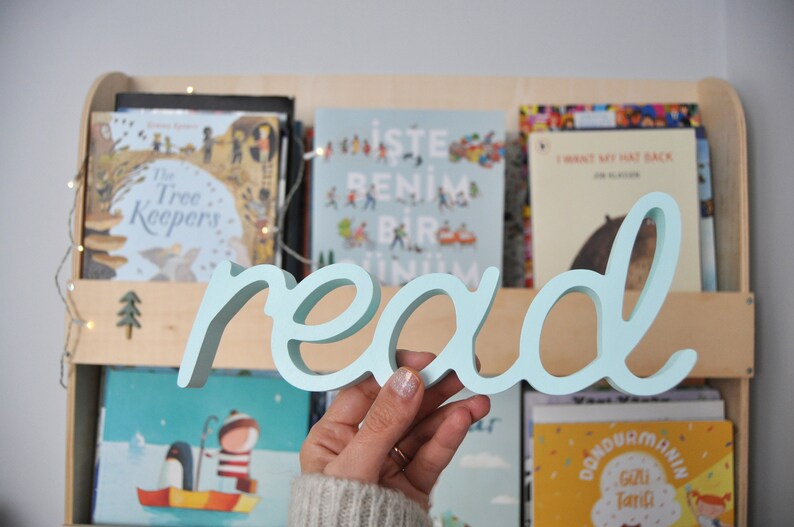 Read Wooden Sign Nursery Wall Decor Bluish Mint Color - Etsy
