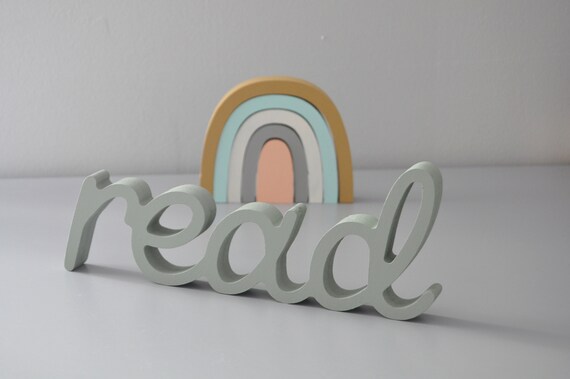 Read Wooden Sign Nursery Wall Decor Sage color | Etsy